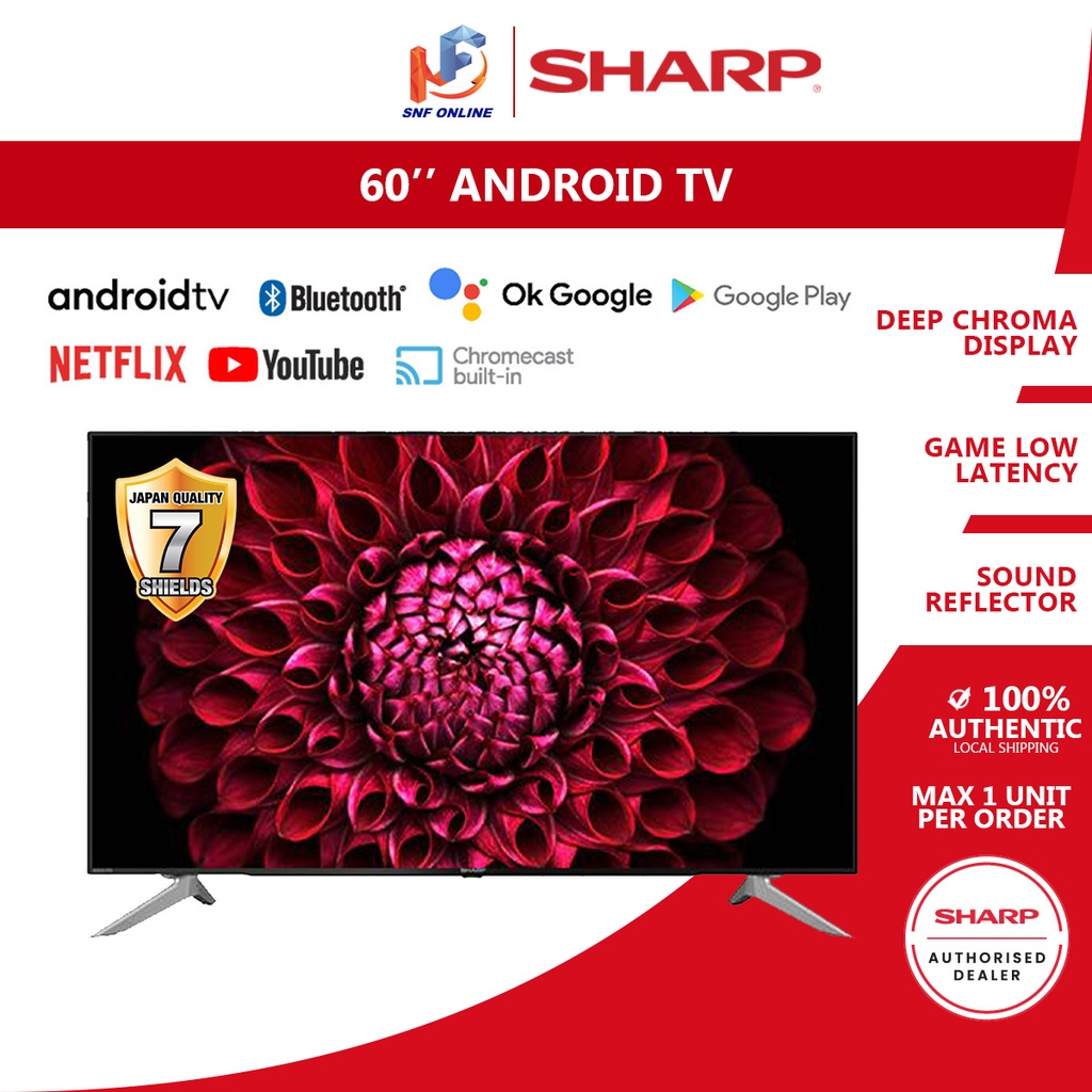 Sharp 60’’ 4K UHD Android TV 4TC60DL1X | Shopee Malaysia