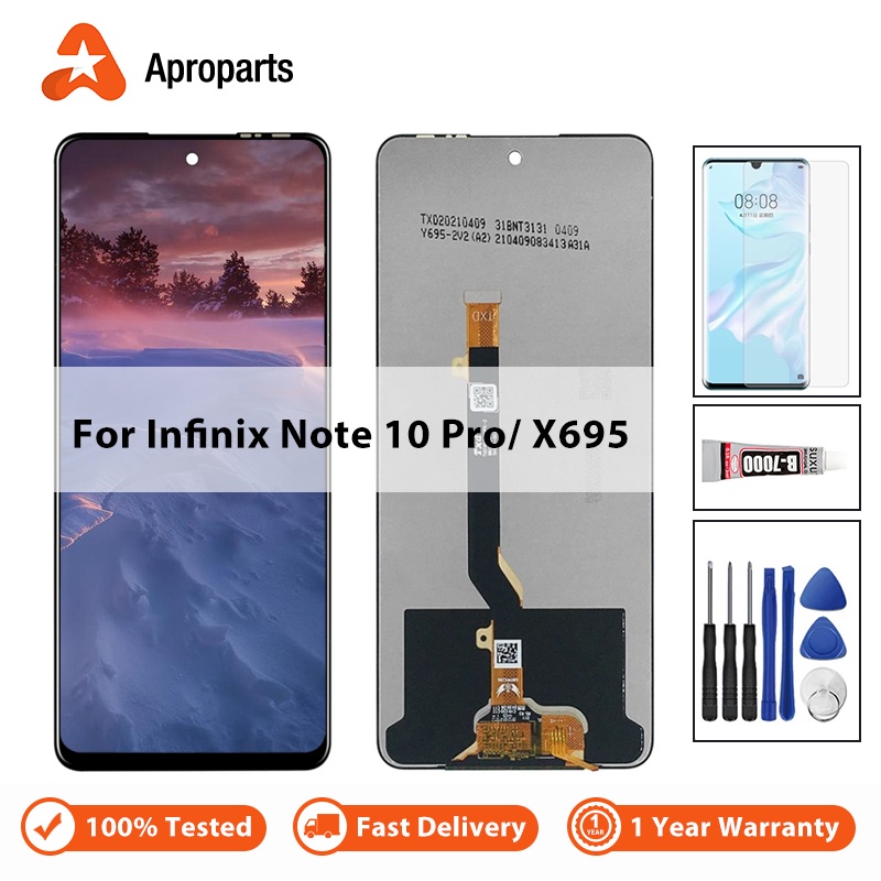 For Infinix Note 10 Pro X695 NFC X695C LCD Display Touch Screen ...