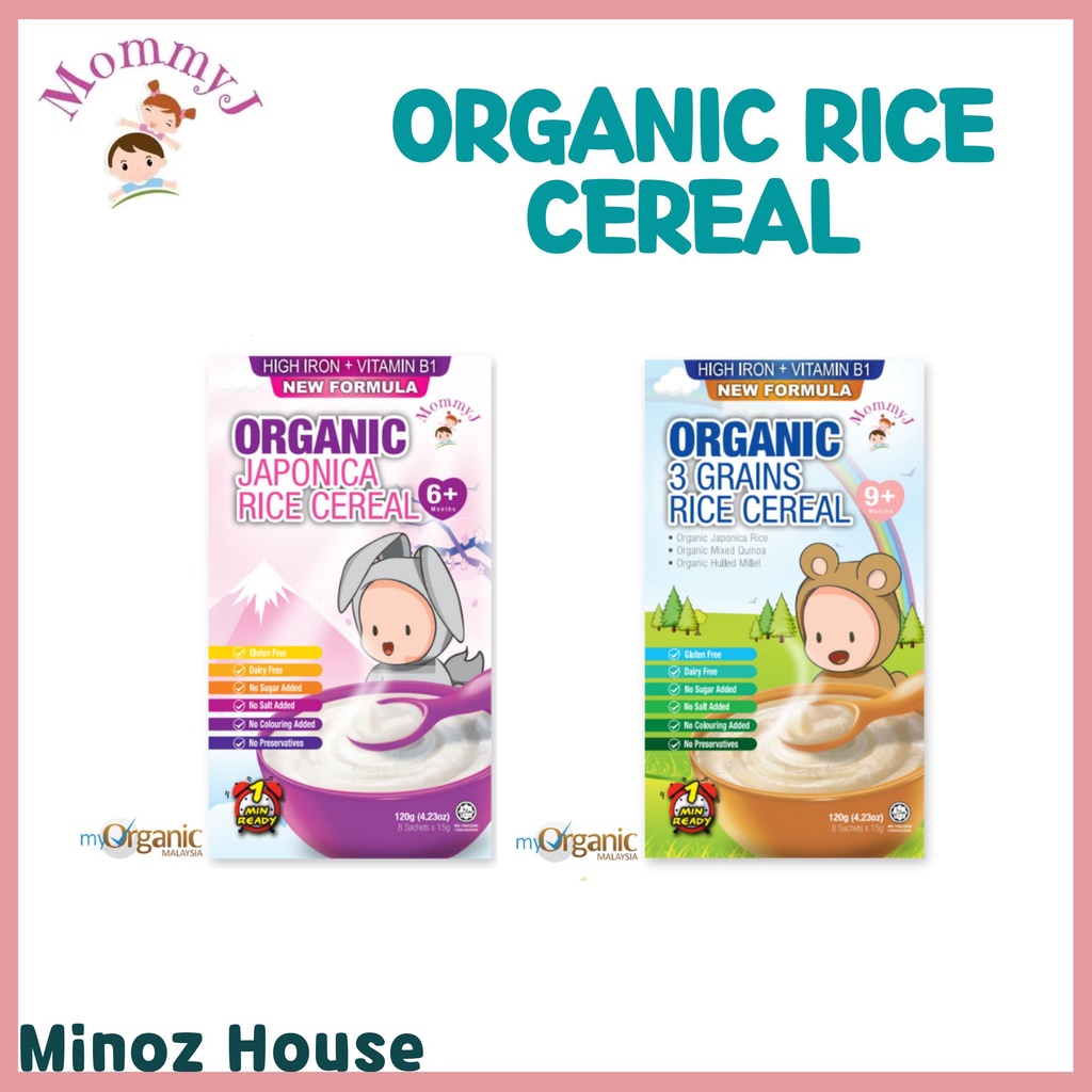 MommyJ Organic Baby Rice Cereal New Formula with Iron Fortified | Shopee Malaysia