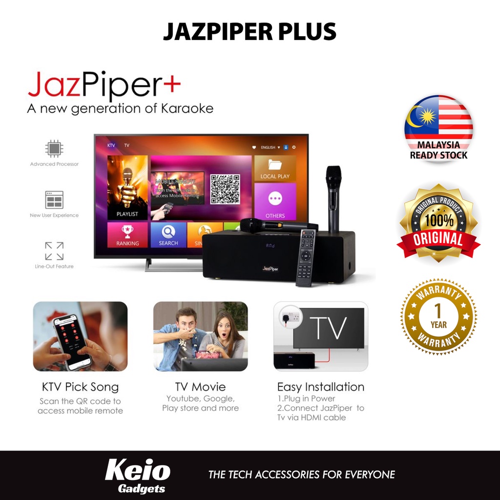 JAZPIPER PLUS KARAOKE SOUND BAR ALL-IN-ONE FAMILY KTV AMPLIFIER SPEAKER | Shopee Malaysia