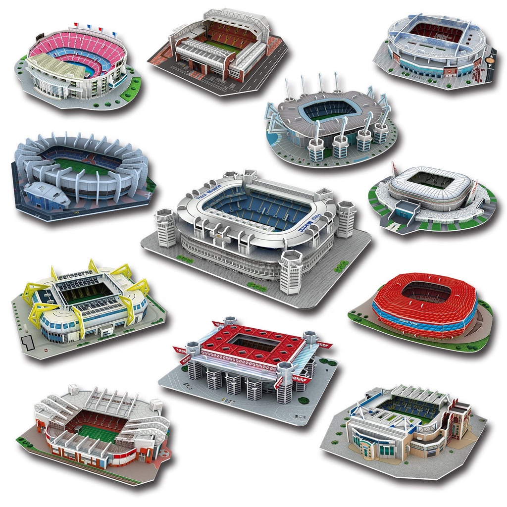 Real Madrid Football Stadium Model Messi Cristiano Ronaldo DIY Puzzle ...