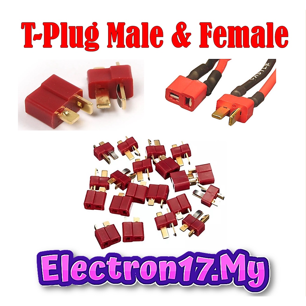 RC Connector Deans T-Plug Male & Female for ESC RC Lipo Battery ...
