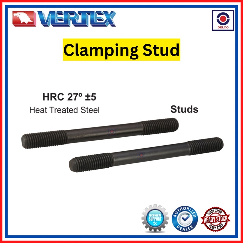 VERTEX TAIWAN Clamping Stud black oxide finish heat treated steel hrc27 ...
