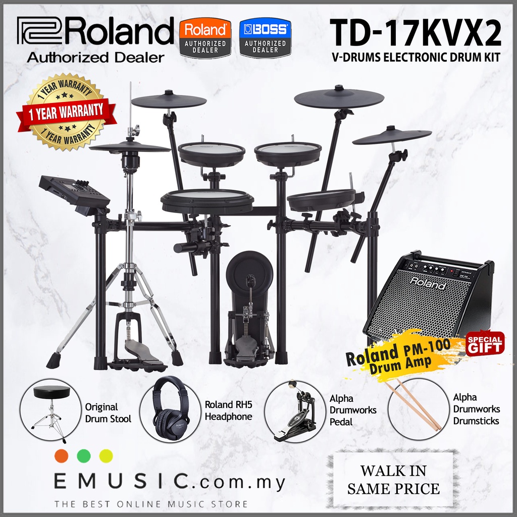 *NEW* Roland TD-17KVX2 V-Drums V Drum Electronic Digital Drum with Amp ...
