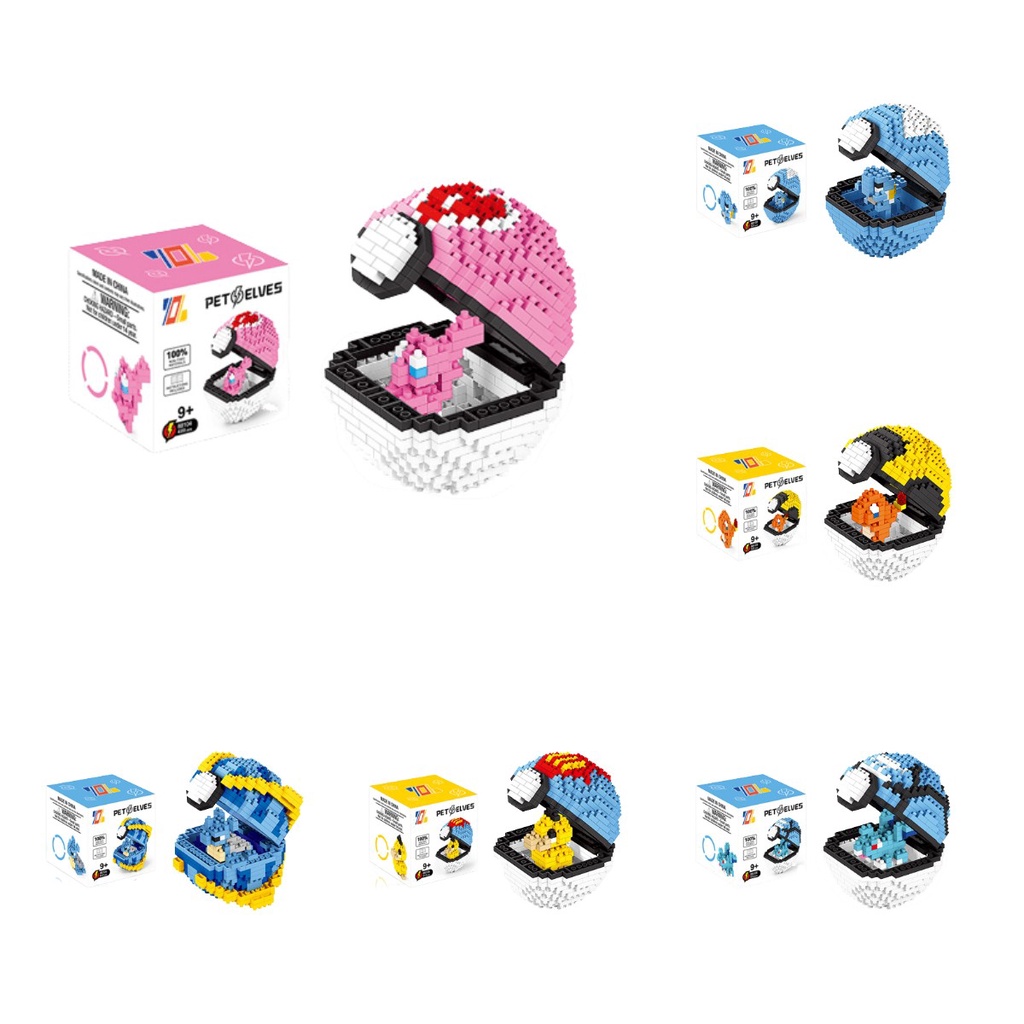 Building Poké Ball Block Set – Micro Brick Diy Kids Gift Model Toy 500 ...