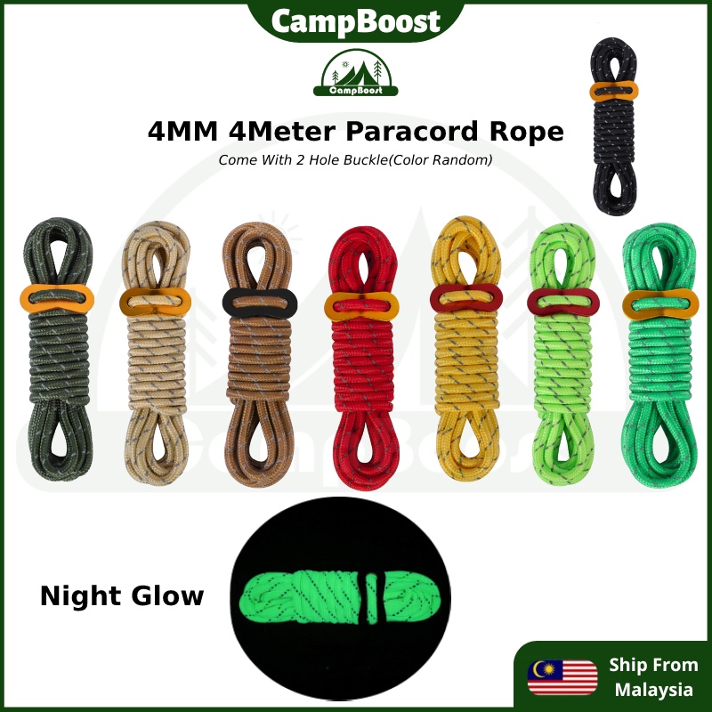 CampBoost 4 Meters Reflective Tali Paracord Rope Tali Camping Rope Tali ...