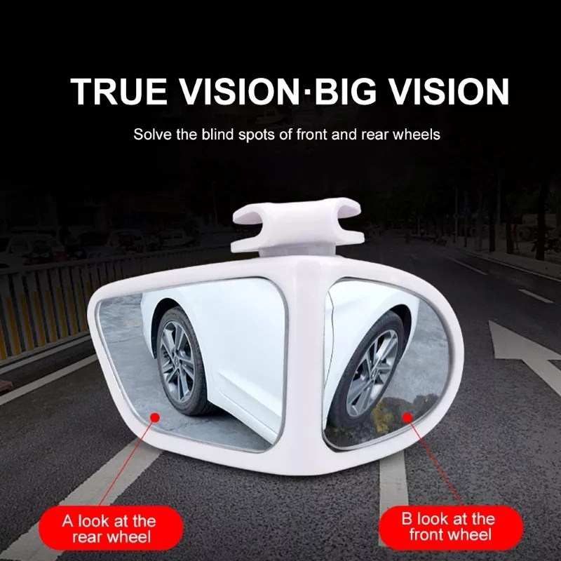 2Pcs 360 Degree Rotatable Car Blind Spot Mirror Adjustable Wide Angle ...