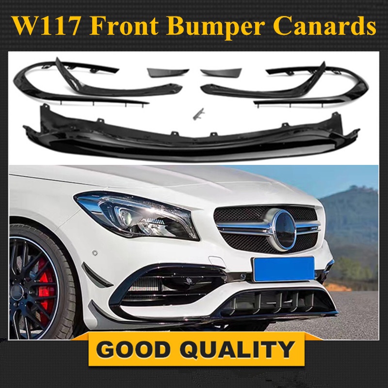 Cla45 Style ABS Front Lip Spoiler with Side Splitter Canards Apron for ...