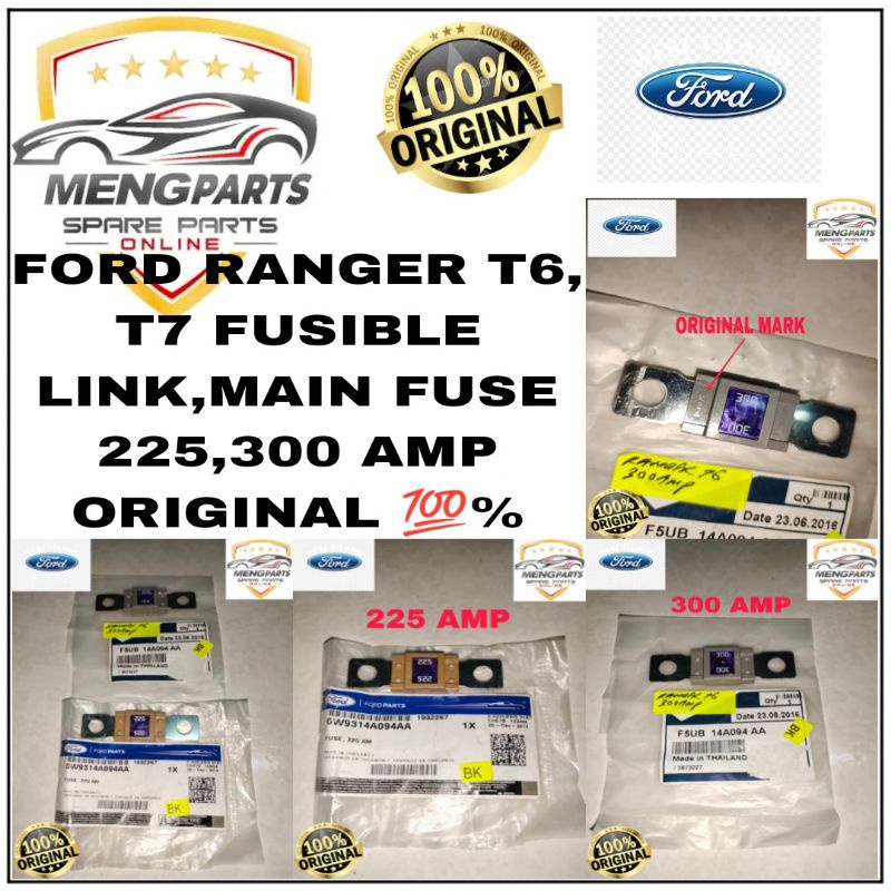 ORIGINAL 💯% FORD RANGER T6 T7 2012Y-2018Y FUSIBLE LINK MAIN FUSE 225 ...