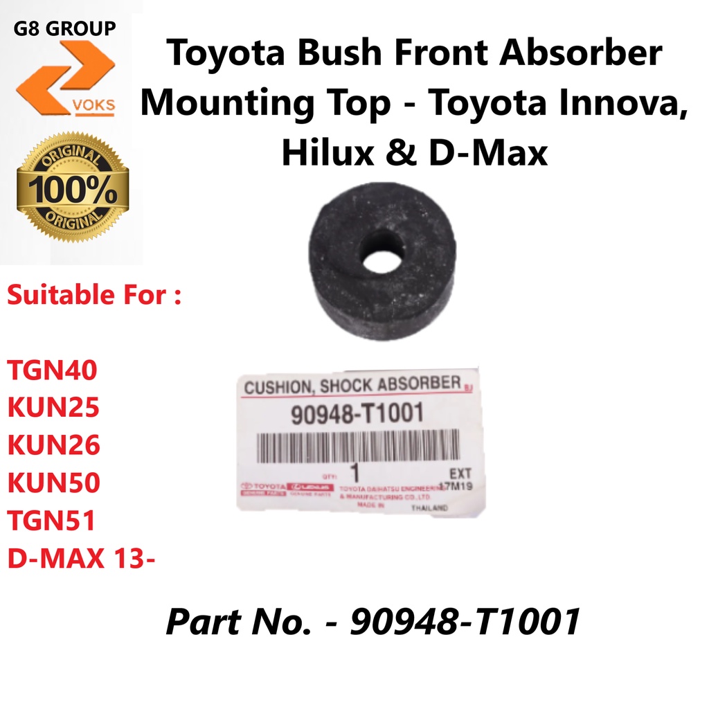 Toyota Bush Front Absorber Mounting Top - Toyota Innova, Hilux & D-Max ...
