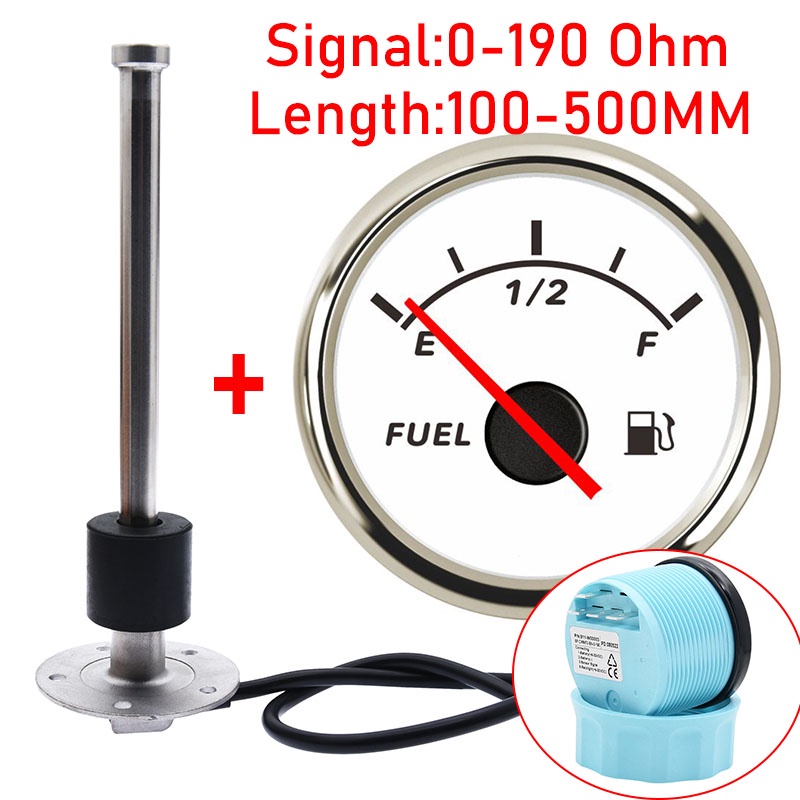 Fuel Level Gauge Water Level Sensor 52mm Fuel Level Meter Tank Indicator With Red Backlight 100 ...