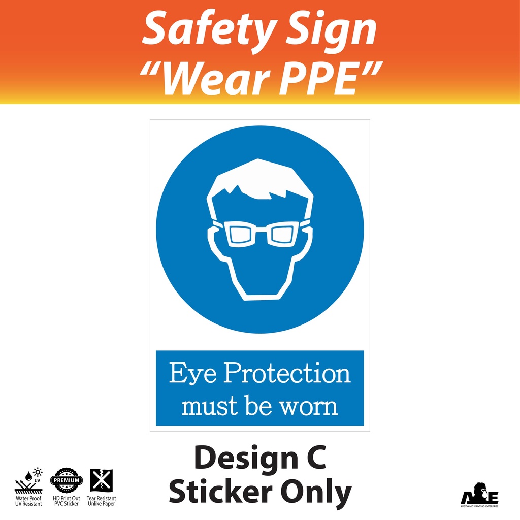 Wear Personal Protective Equipment Sign | PPE | 请使用个人防护设备 | Mandatory ...
