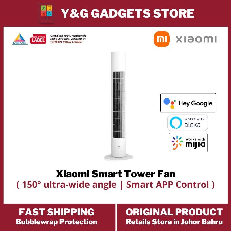Xiaomi Smart Bladeless Tower Fan Smart WiFi Connect with Mijia APP DC ...
