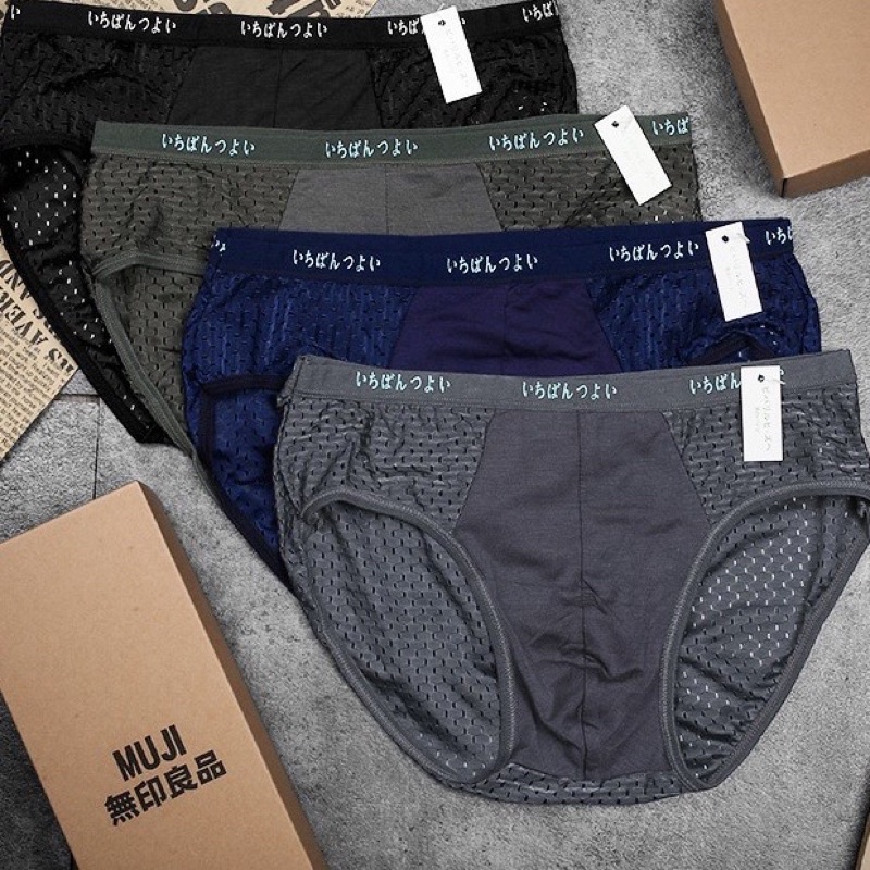 Muji Men's Underwear High Quality Triangle Cross Mesh Size XL | Shopee Malaysia
