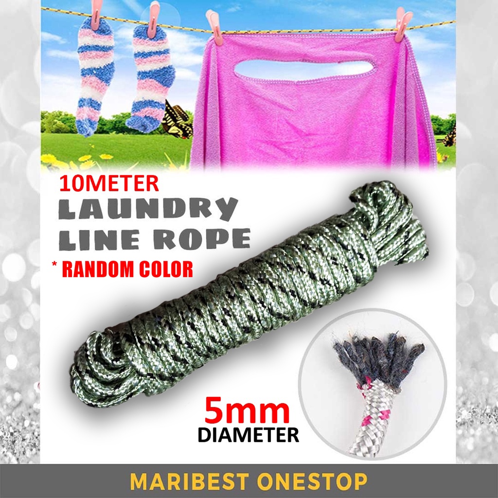10M 5MM Multifunction Nylon Washing Clothes Line Rope Clothesline ...