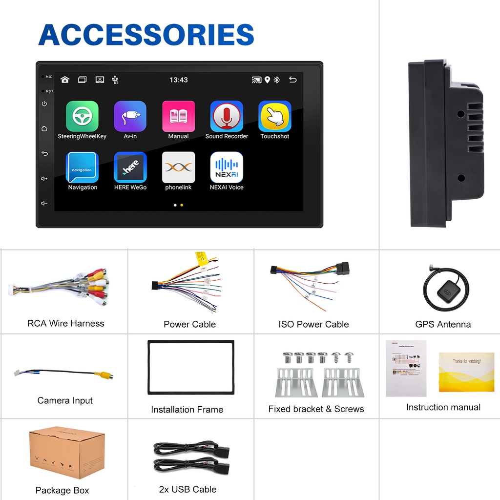 ESSGOO Carplay 7"/9"10" IPS Screen Android Car Player 2+32GB 2 Din Multimedia MP5 Player Mirror ...