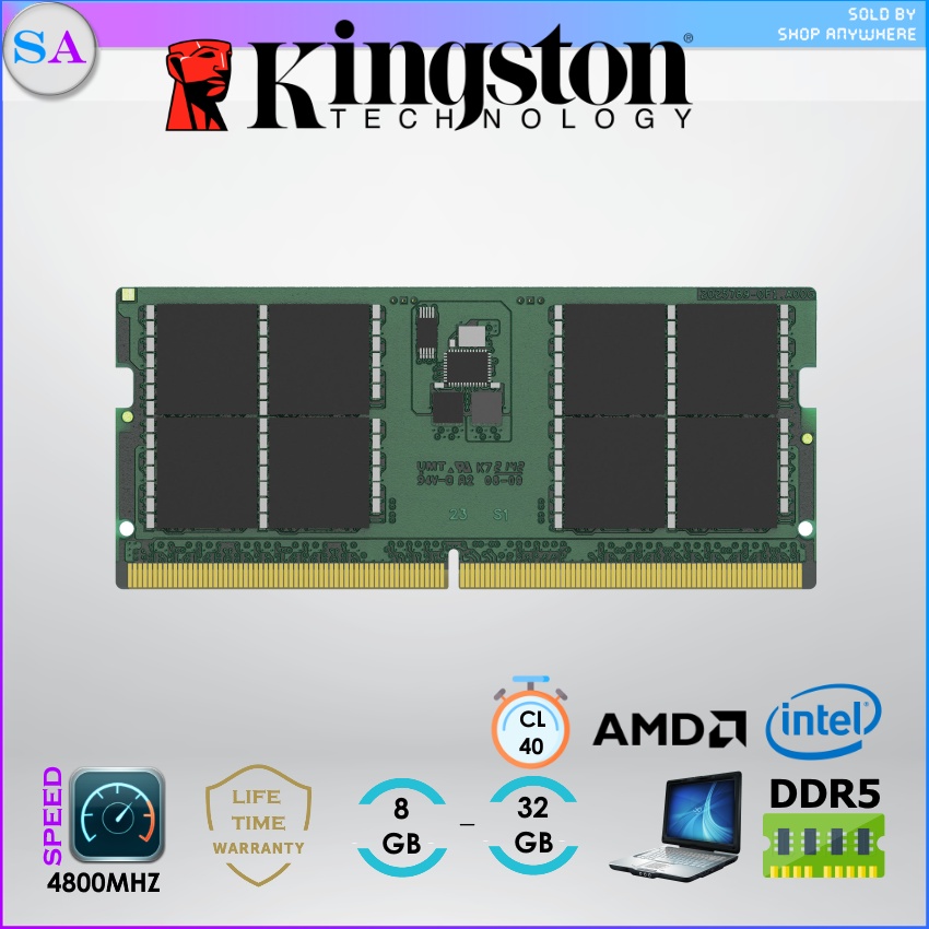 KINGSTON VALUE RAM 8GB / 16GB / 32GB DDR5 4800 MHZ SODIMM NOTEBOOK ...