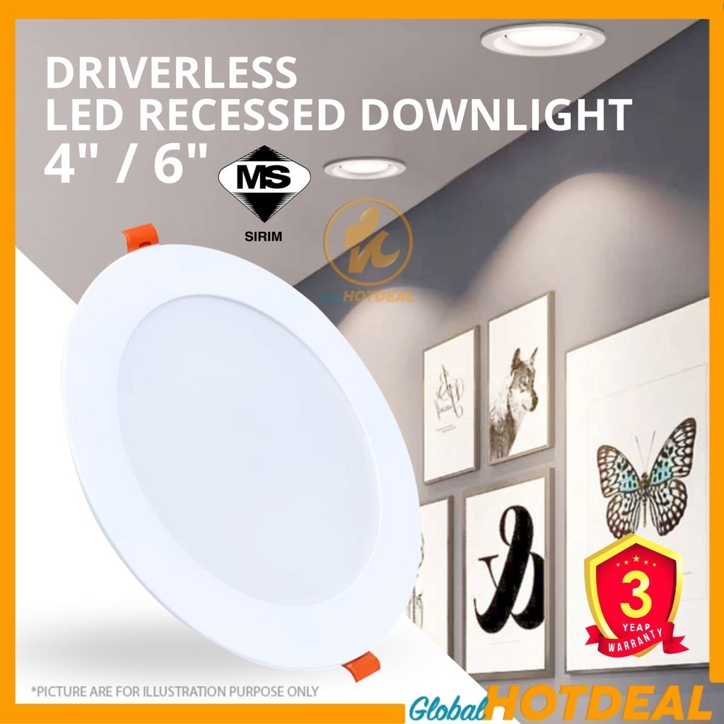 SIRIM 4" / 6" Lampu LED Downlight Celiling Light Lampu Syiling Modern ...