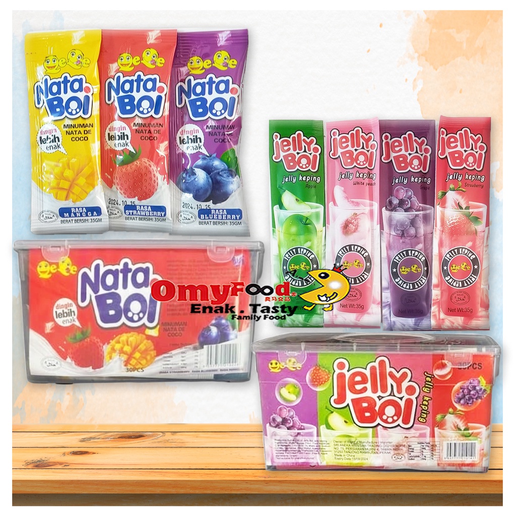 30pcs x 1box Qe Qe Jelly Boi [Jelly Keping], Nata Boi [Nata De Coco ...