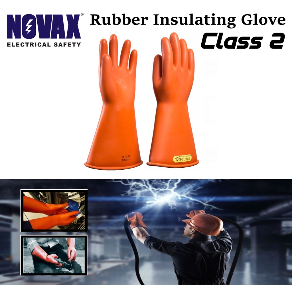 NOVAX RUBBER INSULATING GLOVE CLASS 2 (20KV) , GLOVE TANGAN ELEKTRIK (READY STOCK) | Shopee Malaysia