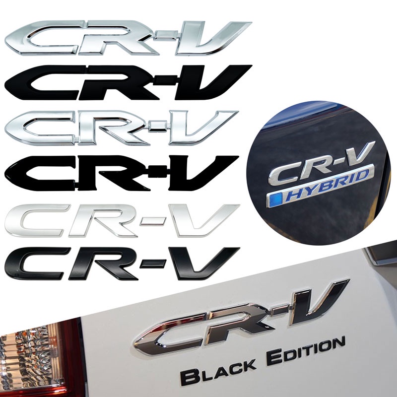 Car-Styling 3D ABS Chrome Silver/Black CRV CR-V Letter Logo Car Hood ...