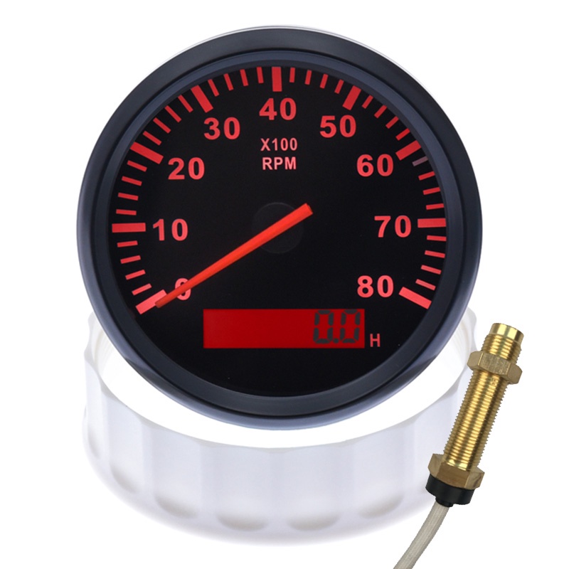 8K Boat Tachometer Marine Tacho Meter Gauge LCD Hour Meter 8000 RPM ...