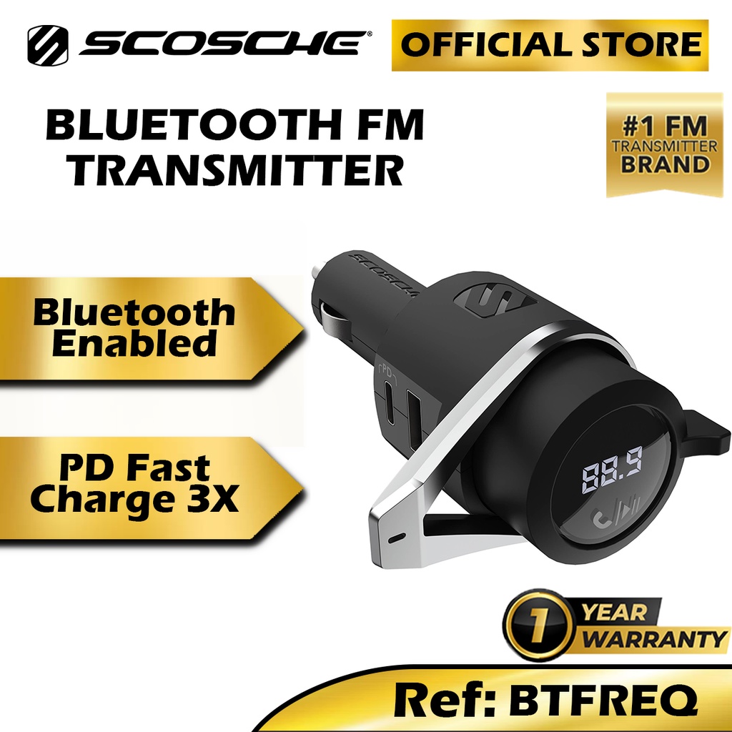 Scosche BTFreq™ Pro Wireless Bluetooth FM Transmitter with Power ...