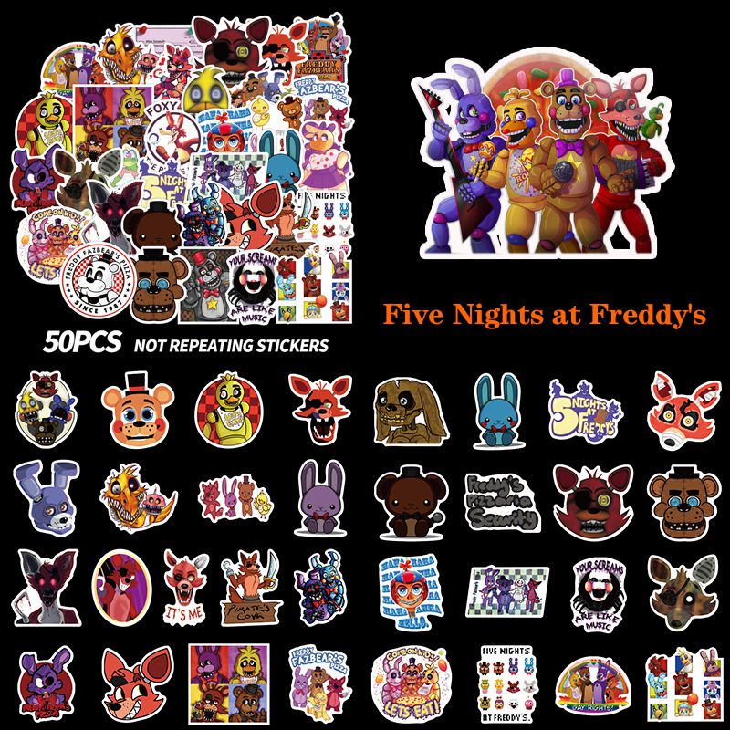 50pcs Nights Five At Freddy's Stickers FNAF Game DIY Waterproof ...