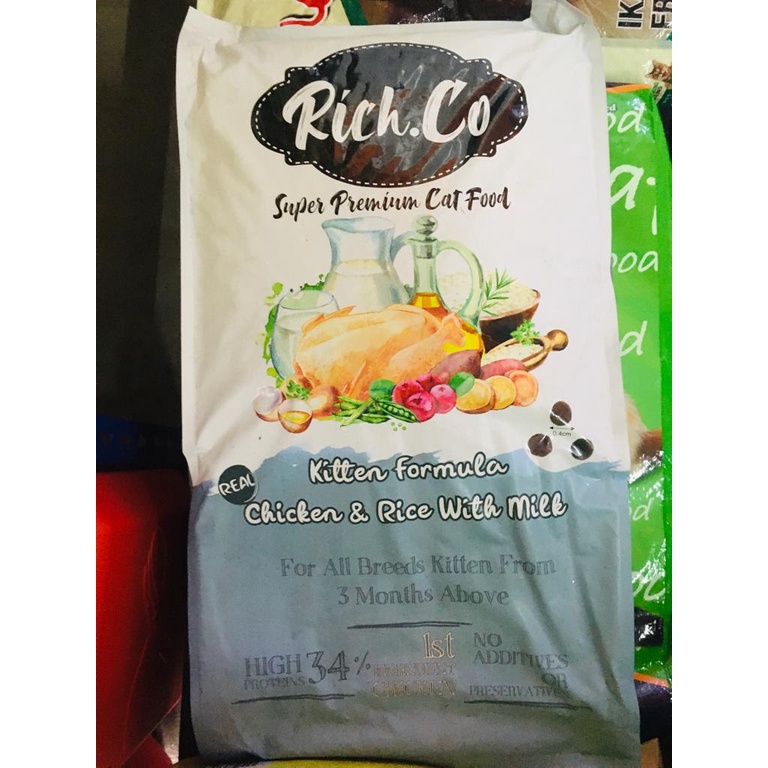 Rich.Co Super Premium Cat Food 8kg (Chicken & rice with milk) | Shopee ...