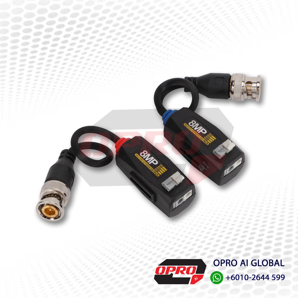 [1Pair]8MP 1CH Passive CCTV HD Video Balun Transmitter/BNC Coaxial ...