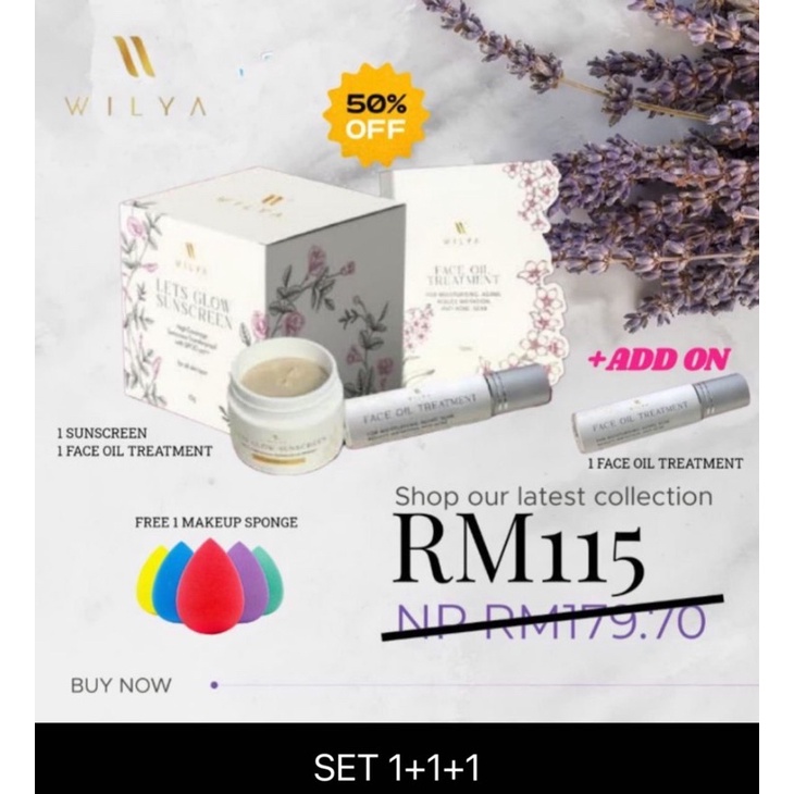 WILYA SUNSCREEN & WILYA TREATMENT OIL🔥 | Shopee Malaysia