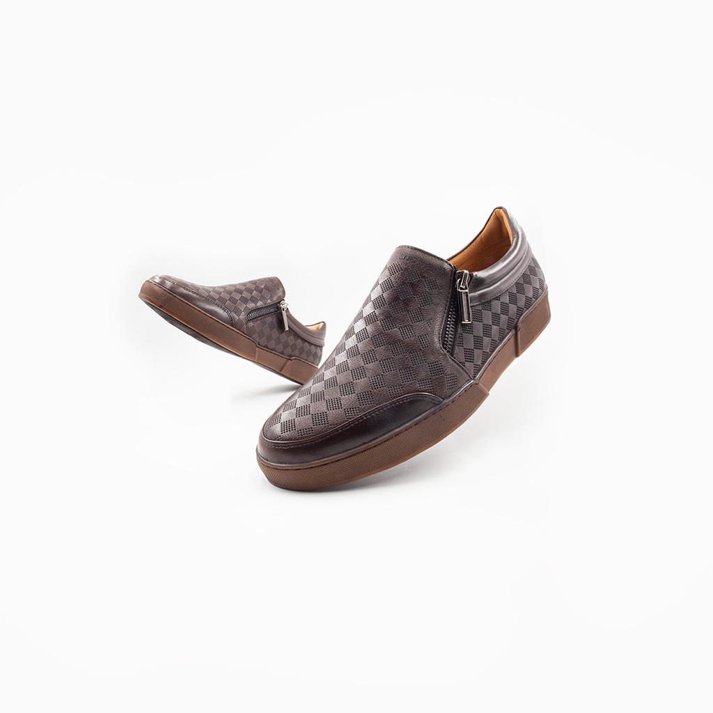 Arch Support Slip On Unisex Leather Sneaker By Snowfly U2270 | Shopee ...