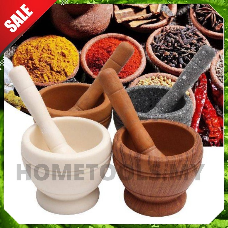 Lesung Batu Lesung Kayu 11 cm Mortar and Pestle Wooden Garlic Spice ...