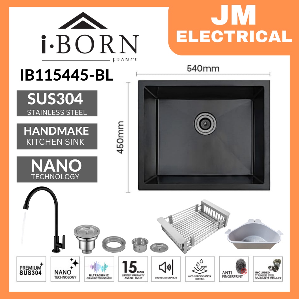 IBORN HANDMAKE SUS304 NANO TECHNOLOGY KITCHEN SINK SINGLE BOWL BY MOCHA ...