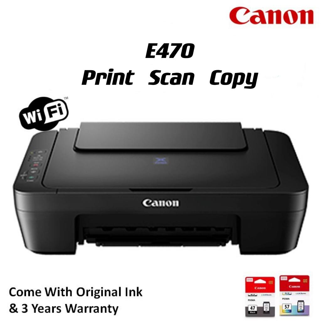 CANON E470 ALL IN ONE PIXMA INK EFFICIENT WIELESS PRINTER | Shopee Malaysia