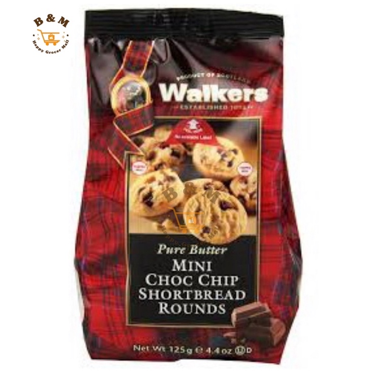 Walkers Pure Butter Mini Chocolate Chip Shortbread Round 125g | Shopee ...