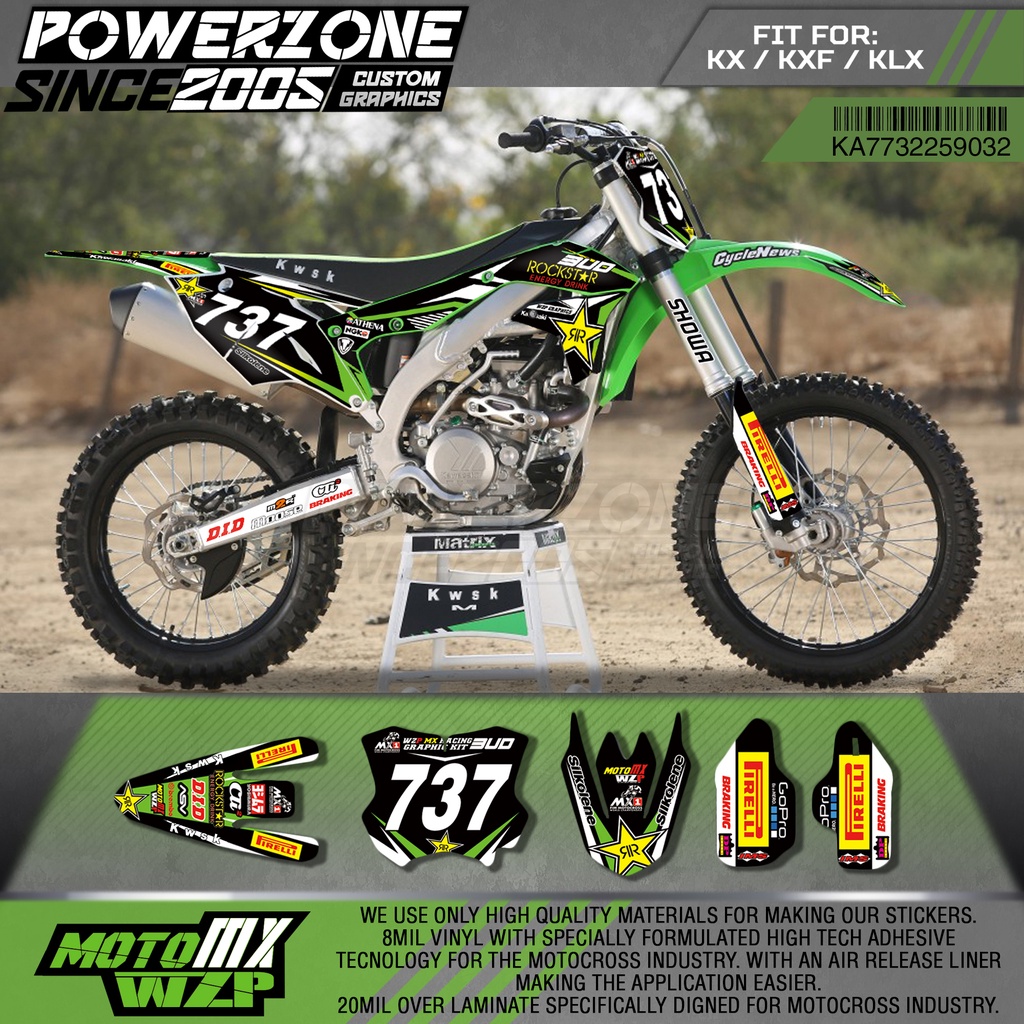 PowerZone Custom Team Graphics Decals 3M Stickers Kit For Kawasaki ...
