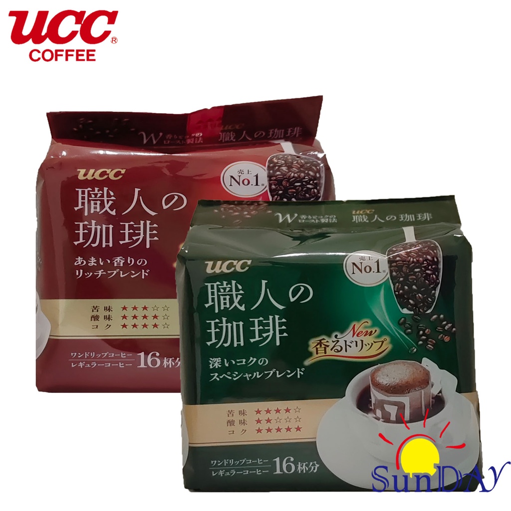 UCC Craftsman's Coffee Drip Coffee (Sweet Fragrance Rich Blend 16P/ Deep Rich Special Blend 16P ...