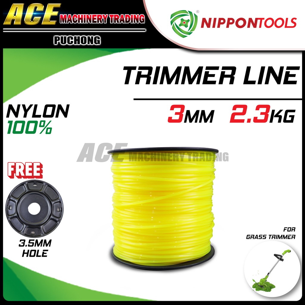 [ Nippontools ] Nylon 100% Trimmer Line 3mm (2.3Kg/5Kg) | Shopee Malaysia
