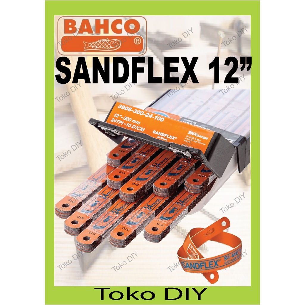 BAHCO HACKSAW BLADE (REFILL) [ORANGE] SANDFLEX 12" x 18T and 24T BI ...