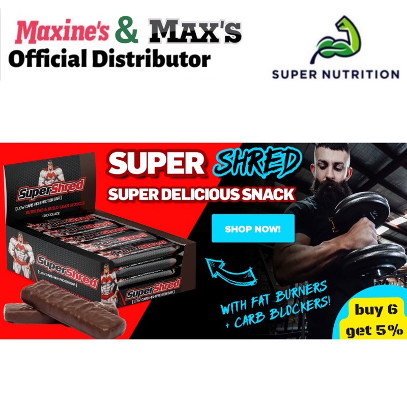 Super Shred Low Carb High Protein Bar 60g Max & Maxine’s | Shopee Malaysia