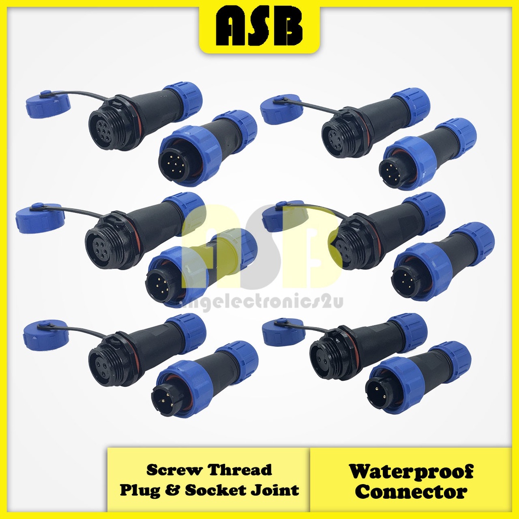 (1pc) SP13 Series IP68 13MM Waterproof Connector ( Screw Thread Plug ...