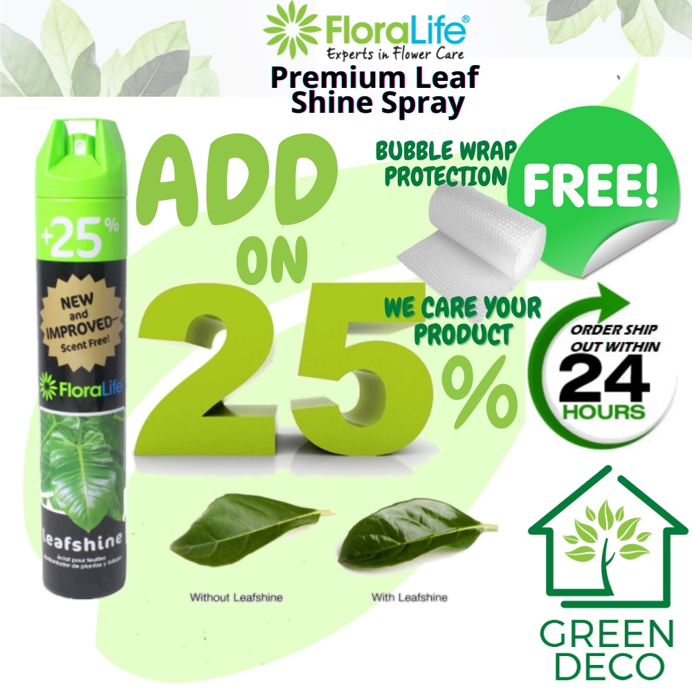 FLORALIFE Premium Leaf Shine Spray (750ml) leaf polish add one extra 25 ...