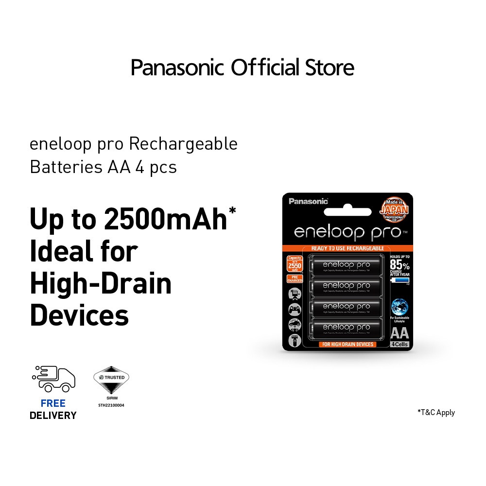 Panasonic Eneloop Pro Aa Size 4pcs Pack Bk 3hcce 4bt Ec High Capacity