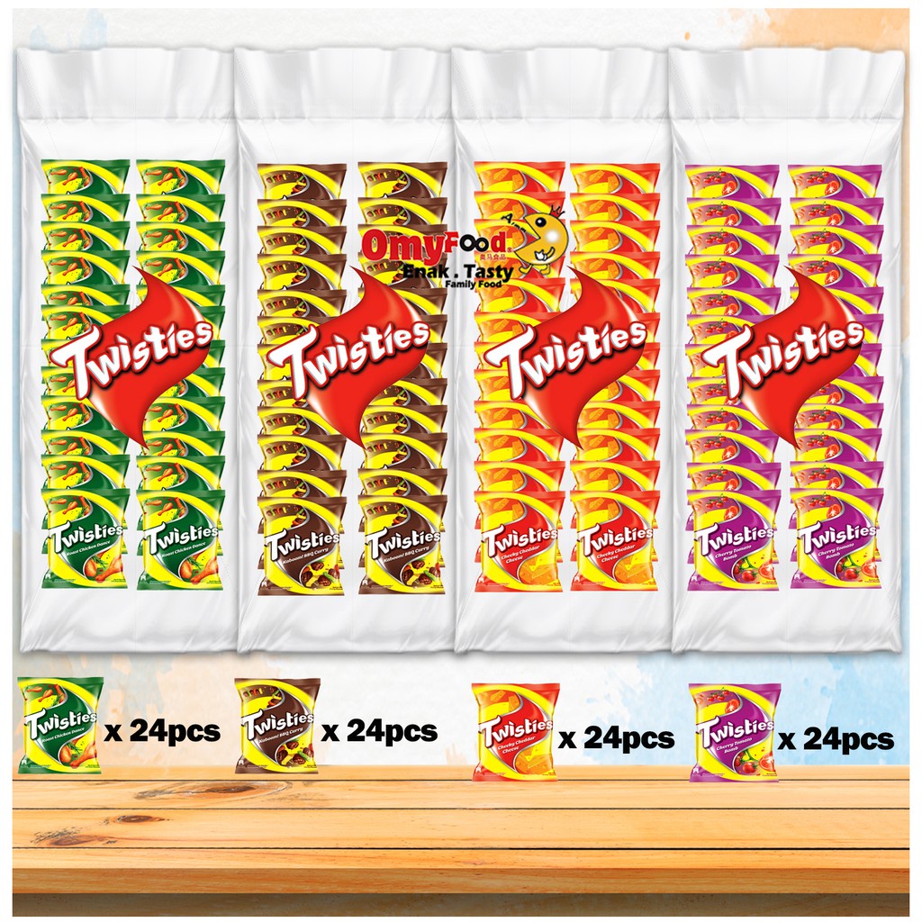 13g x 24pcs Twisties [BBQ Curry / Cheese / Chicken / Tomato] [OmyFood ...