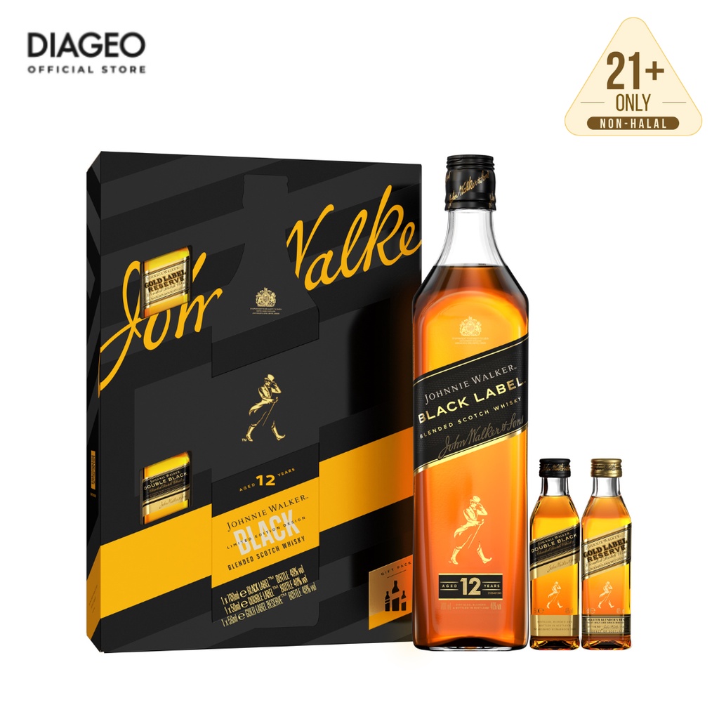 Johnnie Walker Black Label 70cl 2 X 5cl Shopee Malaysia