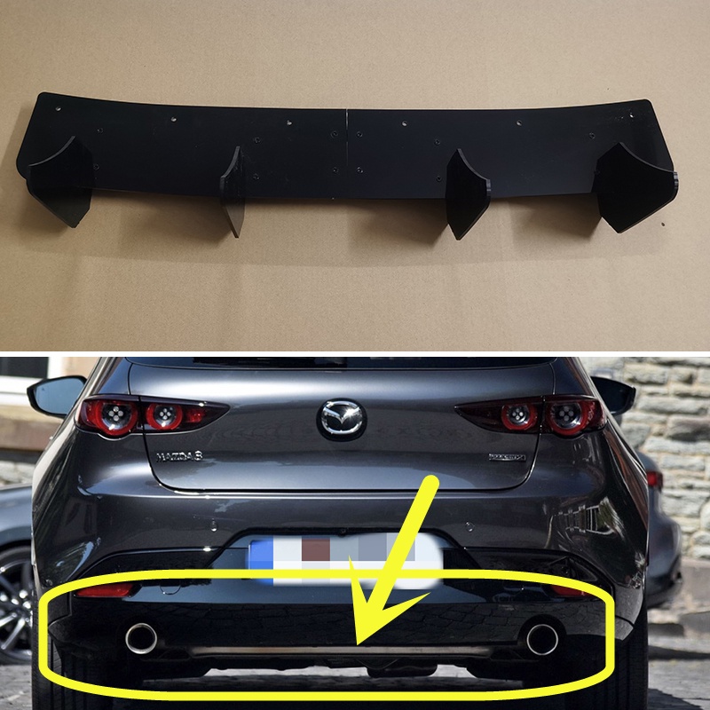 For Mazda 3 Skyactiv Hatchback 2019-on Year Rear Diffuser Bumper Lips ...