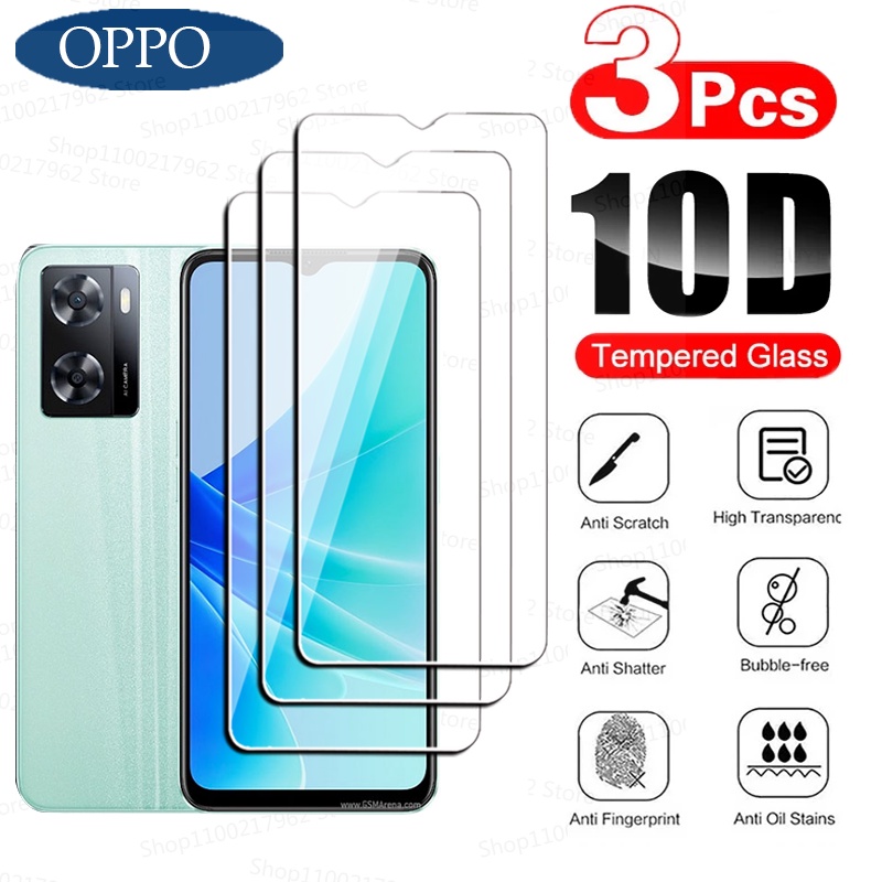 3PCS Tempered Glass For Oppo A57 A77S A77 A76 A96 A54 A74 A94 4G 5G A52 A92 A7 A5S A12e A3s A5 ...