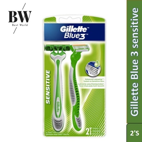 Gillette Blue3 Sensitive Green Pack 2 pcs | Shopee Malaysia