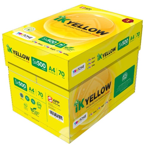 IK Yellow A4 Paper 70gsm/80gsm 500 sheets (5reams/ctn) | Shopee Malaysia